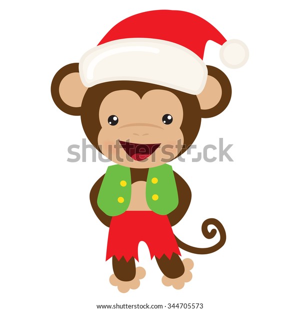Christmas Monkey Vector Illustration Stock Vector (Royalty Free ...