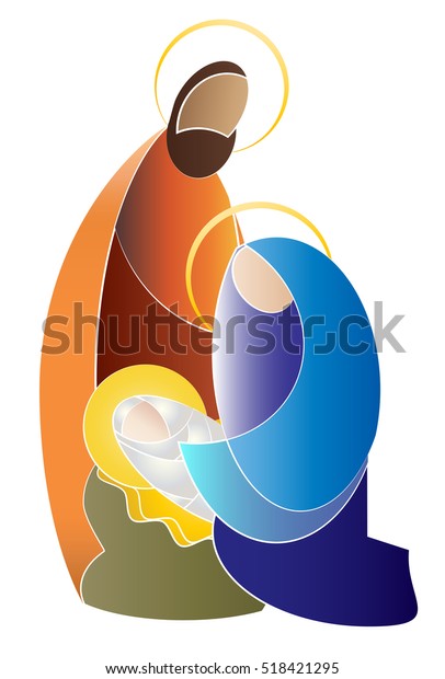 Christmas Nativity Simple Color Vector Illustration Stock Vector ...