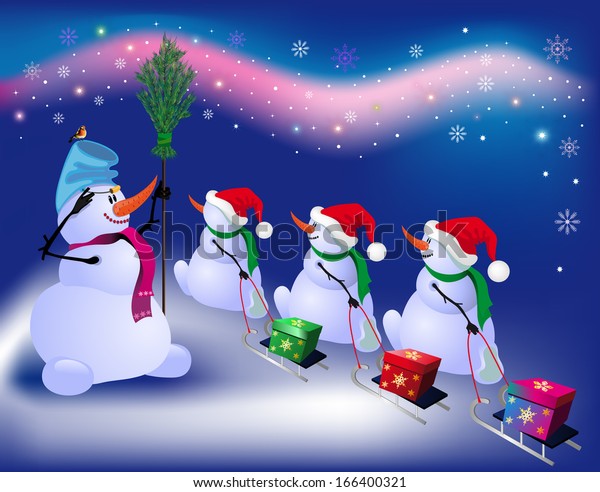 Christmas Parade Stock Vector (Royalty Free) 166400321 | Shutterstock