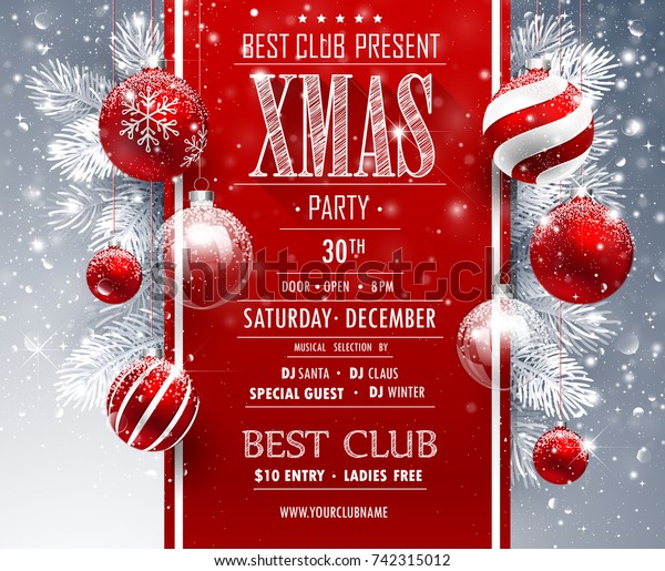 Christmas Party Design Template Vector Illustration Stock Vector ...