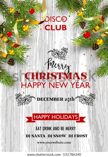 Christmas Party Template Background Decoration Design Stock Vector ...