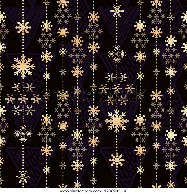 Christmas Pattern Crystal Stripes Gold Colors Stock Vector (Royalty ...