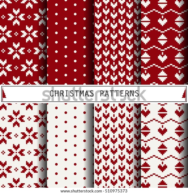 Christmas Patterns Set Winter Holiday Backgrounds Stock Vector (Royalty ...