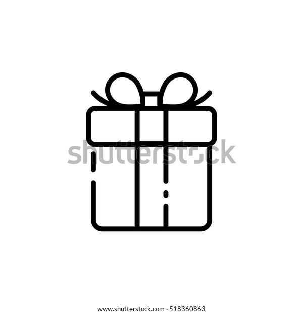 Christmas Present Box Icon Pictogram Stock Vector (Royalty Free) 518360863