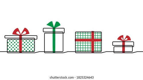 Gift Boxes Seamless Vector Border Repeating Stock Vector (Royalty Free ...