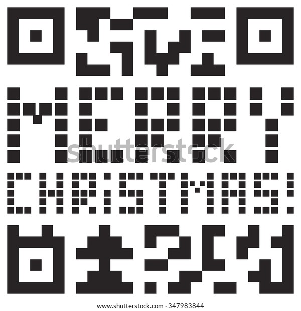 Christmas Qr Code Concept Holiday Printing Stock Vector (Royalty Free ...