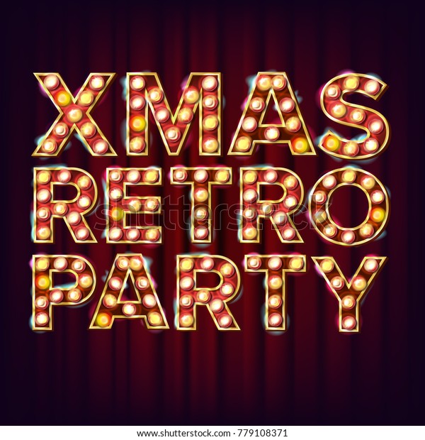 Christmas Retro Party Sign Vector Realistic Stock Vector (Royalty Free ...