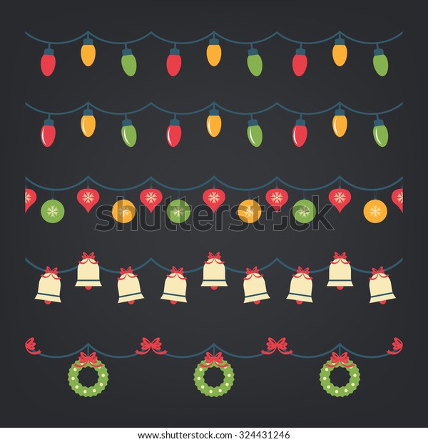 Christmas Rope Lights Set Stock Vector (Royalty Free) 324431246 ...
