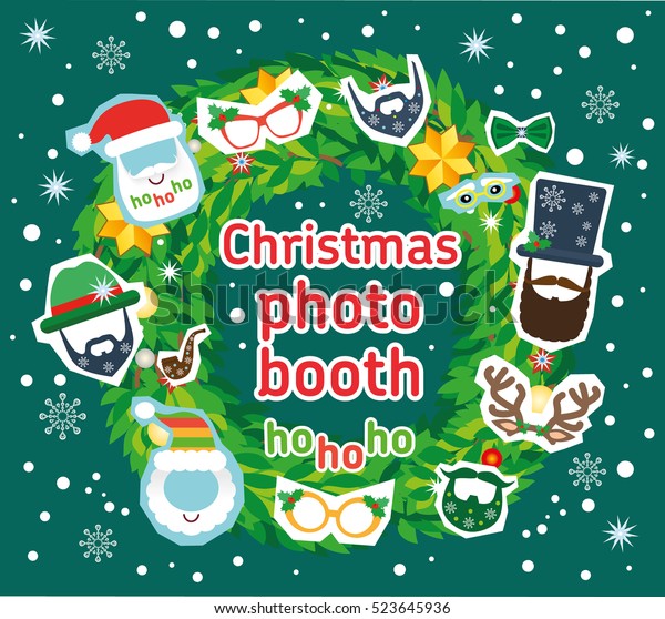 Christmas Santa Photo Booth Vector Props Stock Vector (Royalty Free ...