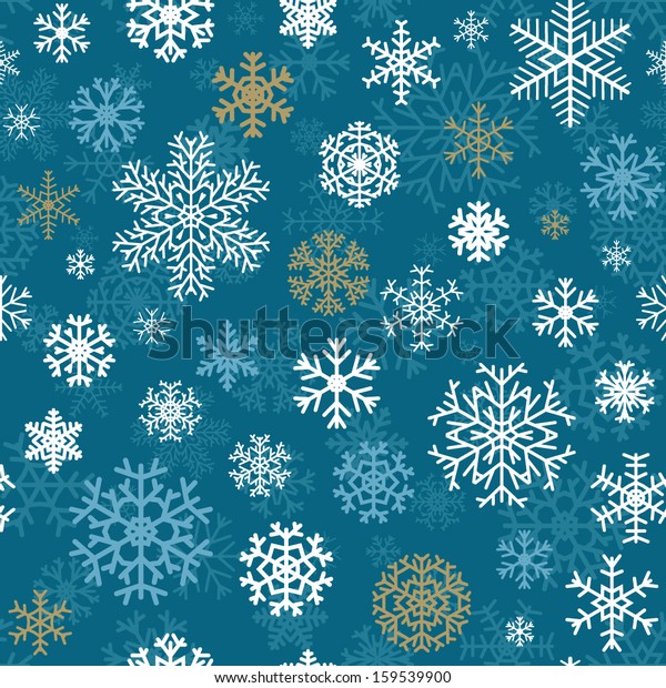 Christmas Seamless Pattern Multicolored Snowflakes On Stock Vector ...