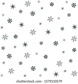 Snow Seamless Pattern Vector Monochrome Background Stock Vector ...