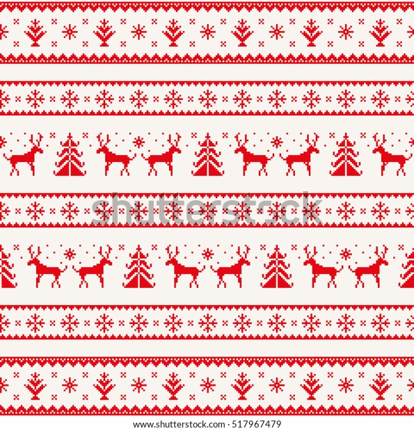 Christmas Seamless Strip Pattern Scandinavian Folk Stock Vector ...