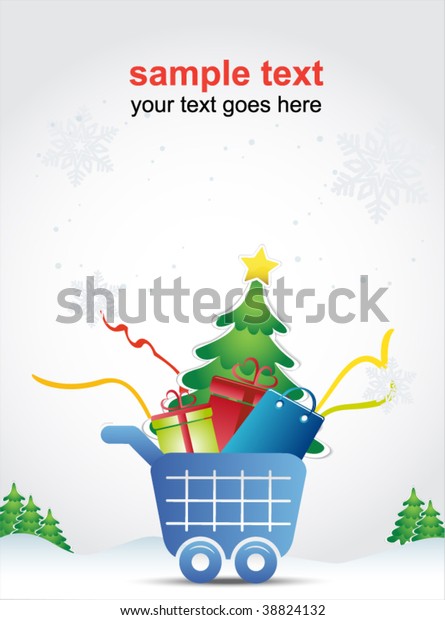 Christmas Shopping Poster Stock Vector (Royalty Free) 38824132 ...