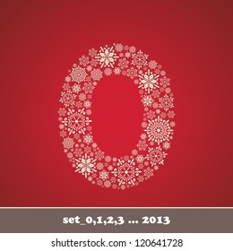 Christmas Snowflake Number Zero Stock Vector (Royalty Free) 120641728 ...