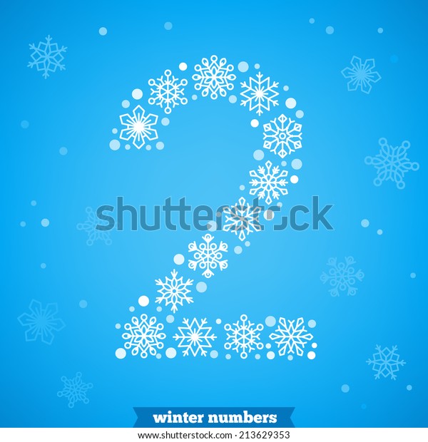 Christmas Snowflake Numbers Number Two Stock Vector (Royalty Free ...