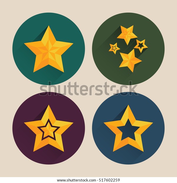 Christmas Star Long Shadow Flat Style Stock Vector (Royalty Free ...