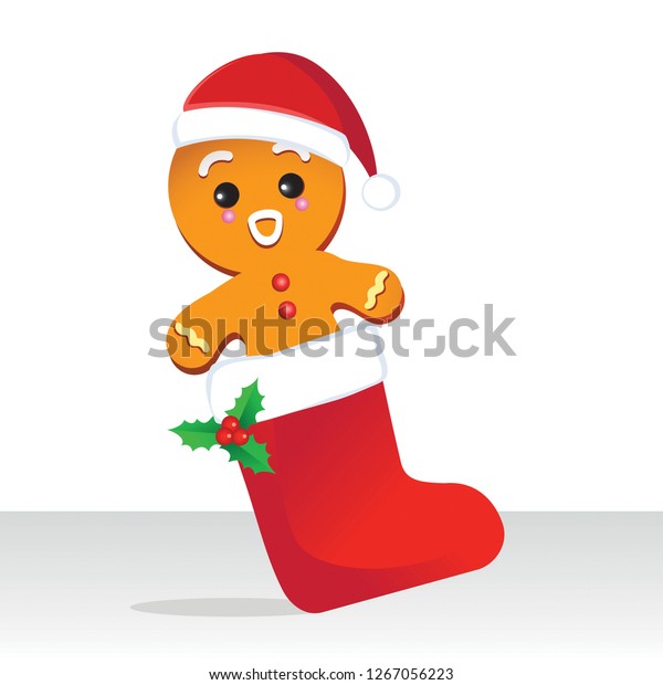 Christmas Stocking Gingerbread Man Stock Vector (Royalty Free ...