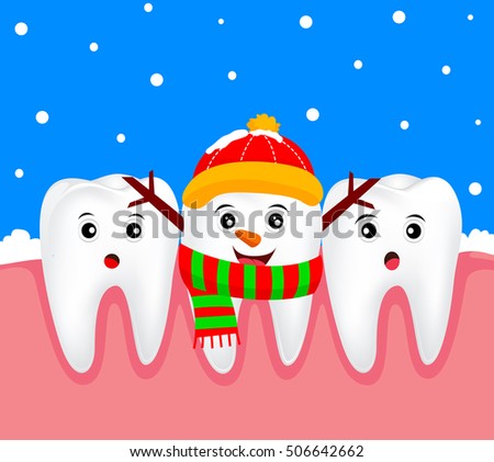 Christmas Teeth Character Concept Tooth On Stock Vector (Royalty Free ...