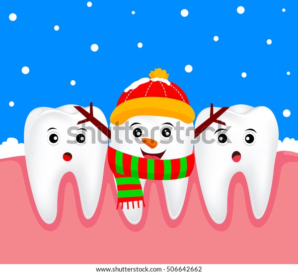 Christmas Teeth Character Concept Tooth On Stock Vector (Royalty Free ...