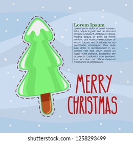 Christmas Text Tree Illustration Stock Vector (Royalty Free) 1258293499 ...