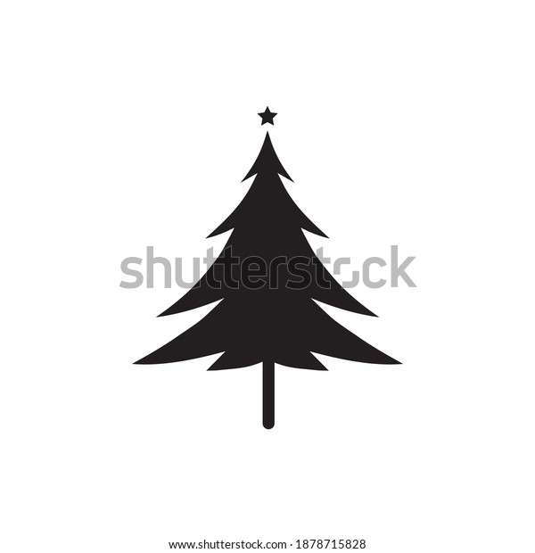 Christmas Tree Black Silhouette Vector Design Stock Vector (Royalty ...