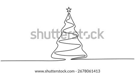Christmas Tree Line Drawing | Free download on ClipArtMag