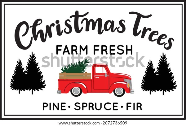 Christmas Tree Farm Vector Sign Stock Vector (Royalty Free) 2072736509 ...
