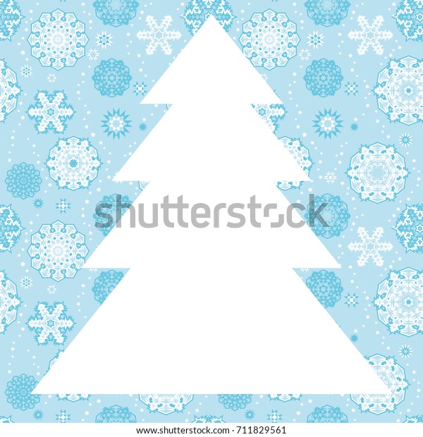 Christmas Tree Frame Border White Random Stock Vector (Royalty Free ...