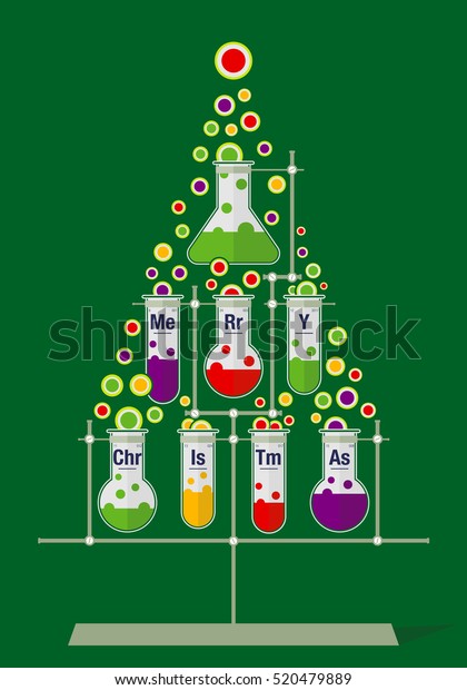 Christmas Tree Made Test Tubes Bubbles Stock Vector (Royalty Free ...
