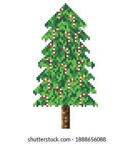 Christmas Tree Pixel Art Vector Illustration Stock Vector (Royalty Free ...