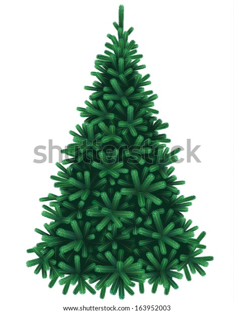 Christmas Tree Realistic Vector Illustration Stock Vector (Royalty Free ...