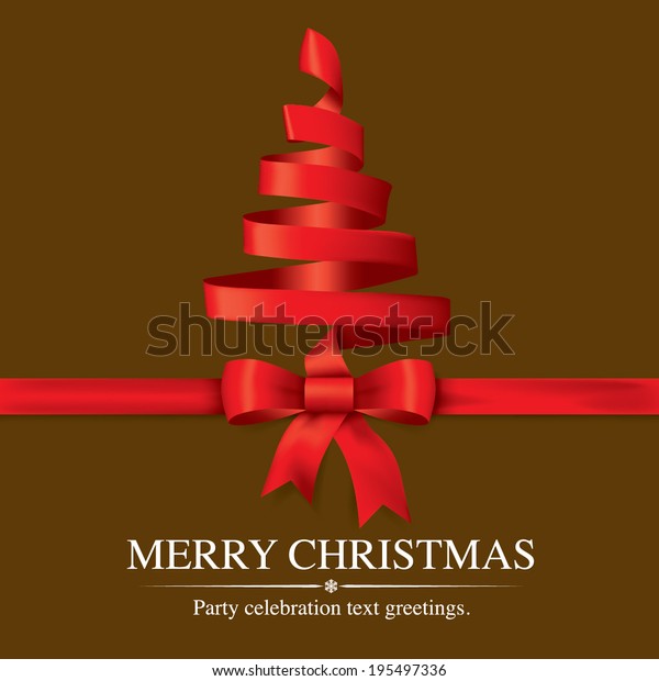 Christmas Tree Red Ribbon Vector Background Stock Vector (Royalty Free ...