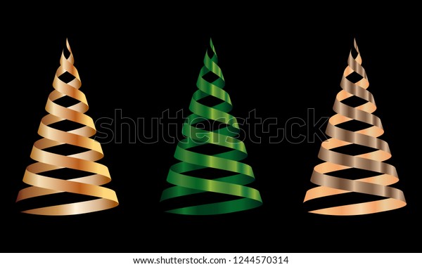 Christmas Tree Ribbon Vector Illustration Stock Vector (Royalty Free ...