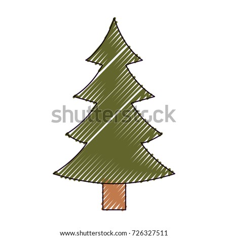 Christmas Tree Trunk On Color Crayon Stock Vector (Royalty Free ...