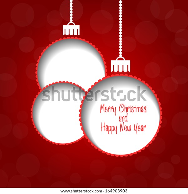 Christmas Vector Background Baubles Text Stock Vector (Royalty Free ...