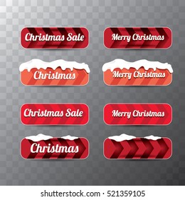Christmas Vector Red Glossy Buttons Set Stock Vector (Royalty Free ...
