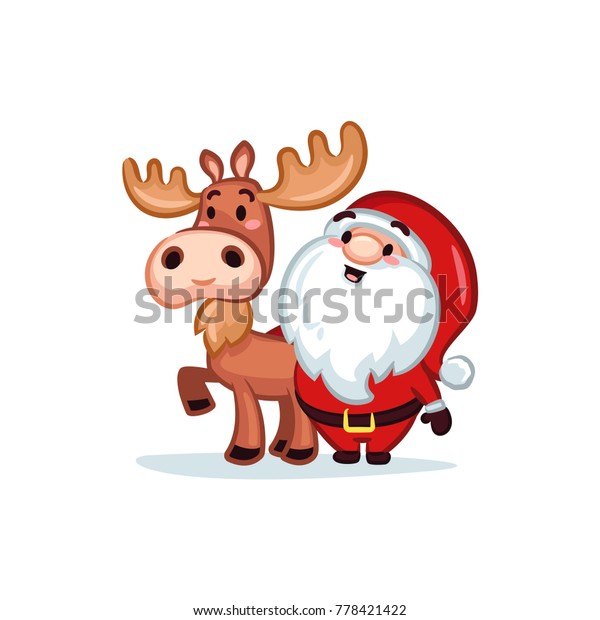 Christmas Vectors Santa Moose Stock Vector (Royalty Free) 778421422 ...