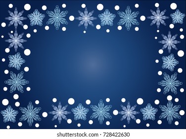 Christmas Winter Rectangular Frame Snowflakes On Stock Vector (Royalty ...