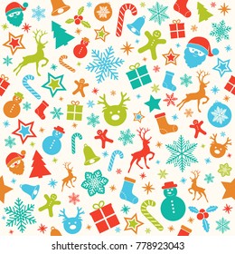 Vektor Stok Christmas Wrapping Paper Seamless Texture Vector (Tanpa ...