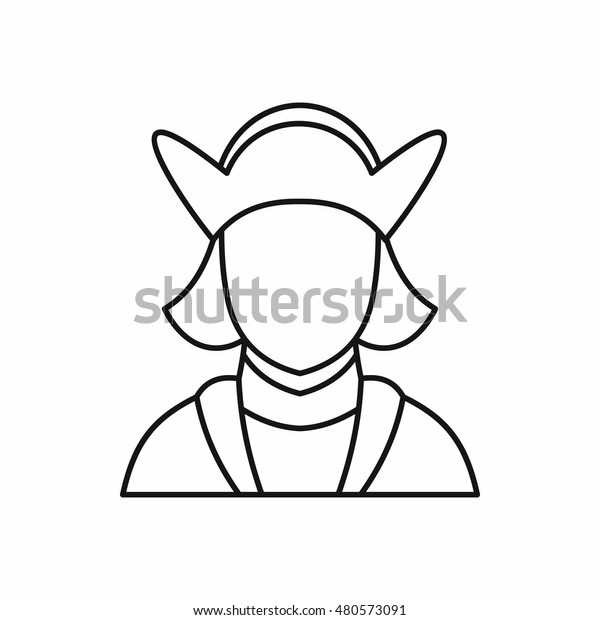 Christopher Columbus Explorer Discoverer America Outline Stock Vector ...