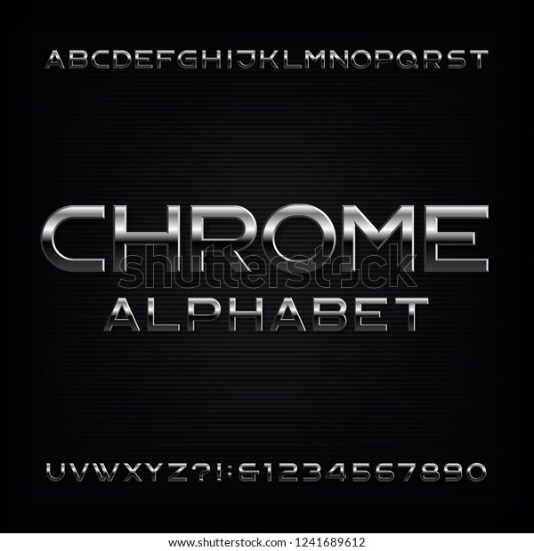 Chrome Alphabet Font Metallic Effect Letters Stock Vector (Royalty Free ...