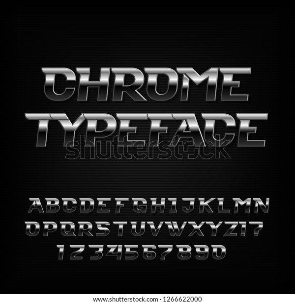 Chrome Alphabet Font Metallic Effect Futuristic Stock Vector (Royalty ...