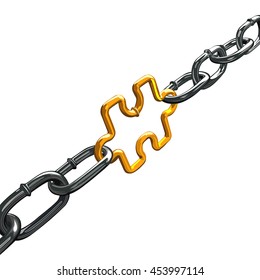 Chrome Chain Gold Link Puzzle On Stock Vector (Royalty Free) 453997114 ...