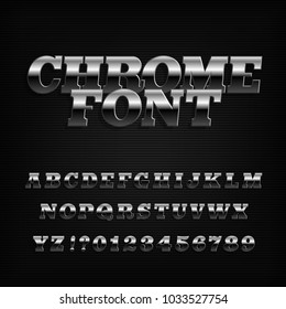 Chrome Effect Alphabet Font Metal Serif Stock Vector (Royalty Free ...