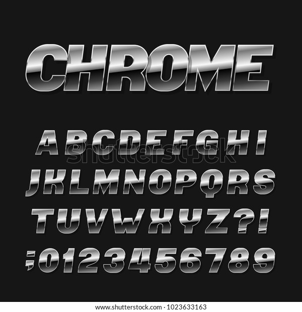 Chrome Effect Alphabet Font Metal Numbers: Vector có sẵn (miễn phí bản ...