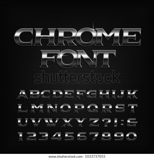Chrome Effect Alphabet Font Metal Oblique Stock Vector (Royalty Free ...