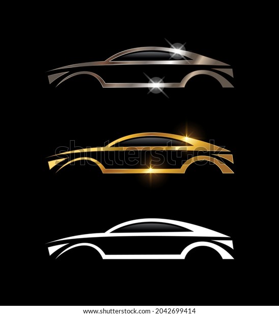 Chrome Gold Car Vector Sign Stock Vector (Royalty Free) 2042699414 ...