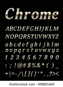 Chrome Letter Set Gold Edge Stock Vector (Royalty Free) 498801469