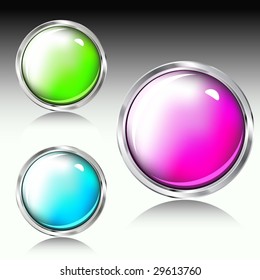 Chrome Shiny Buttons: vector de stock (libre de regalías) 29613760 ...