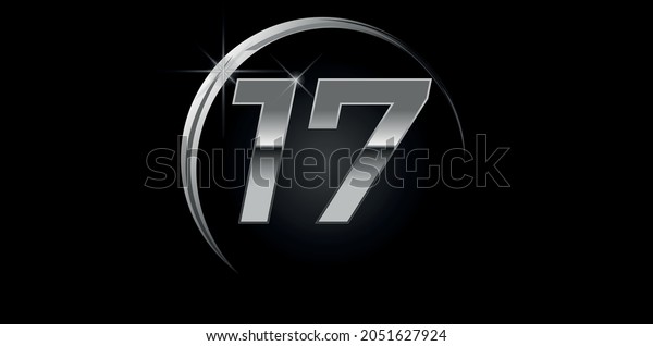 Chrome Vector Number 17 Logo Birthday Stock Vector (Royalty Free ...